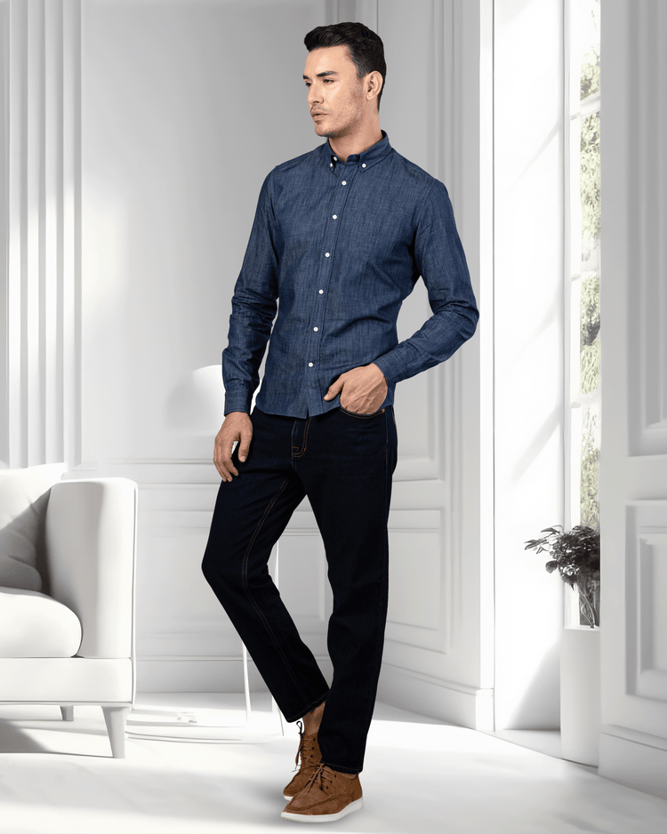 Custom Fade Washed Dark Indigo Jeans for Men – Luxire Custom Clothing