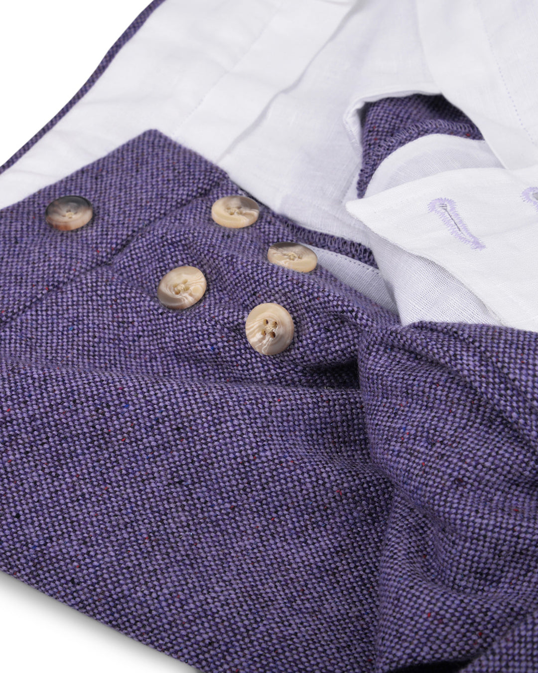 Holland & Sherry Tweed Wool Multicolor Purple With Light Purple With R ...