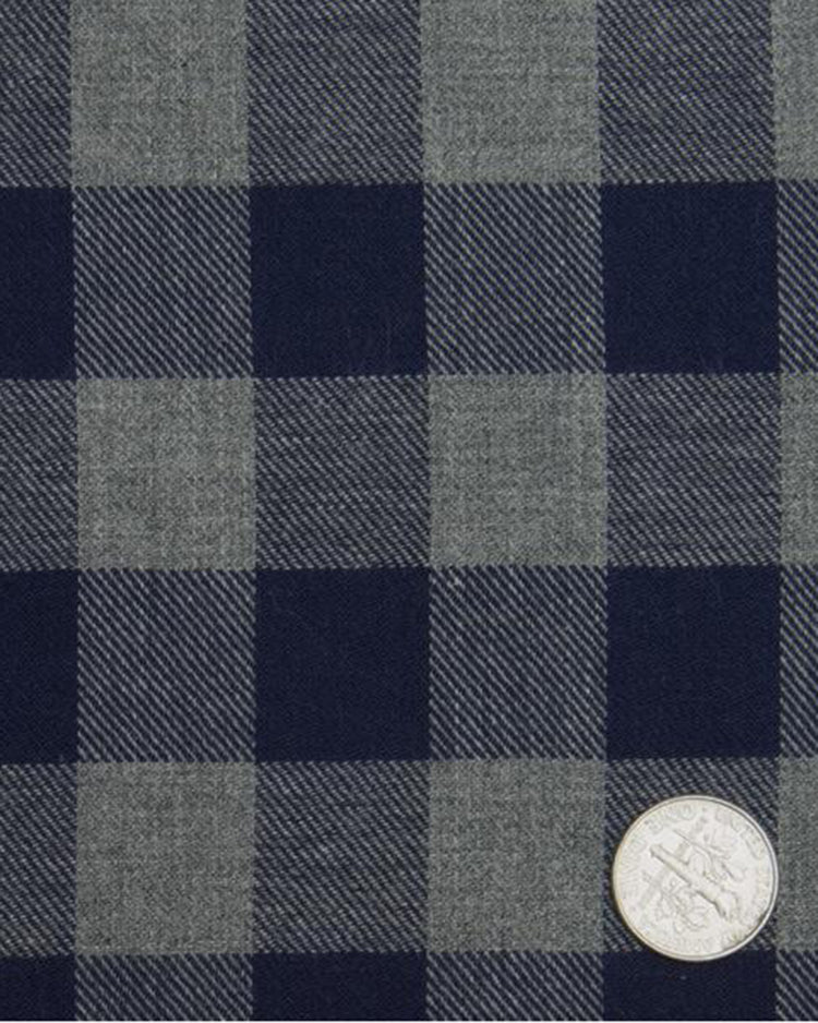 Navy Shepherd Check On Grey Flannel Work Shirt – Luxire Custom Clothing