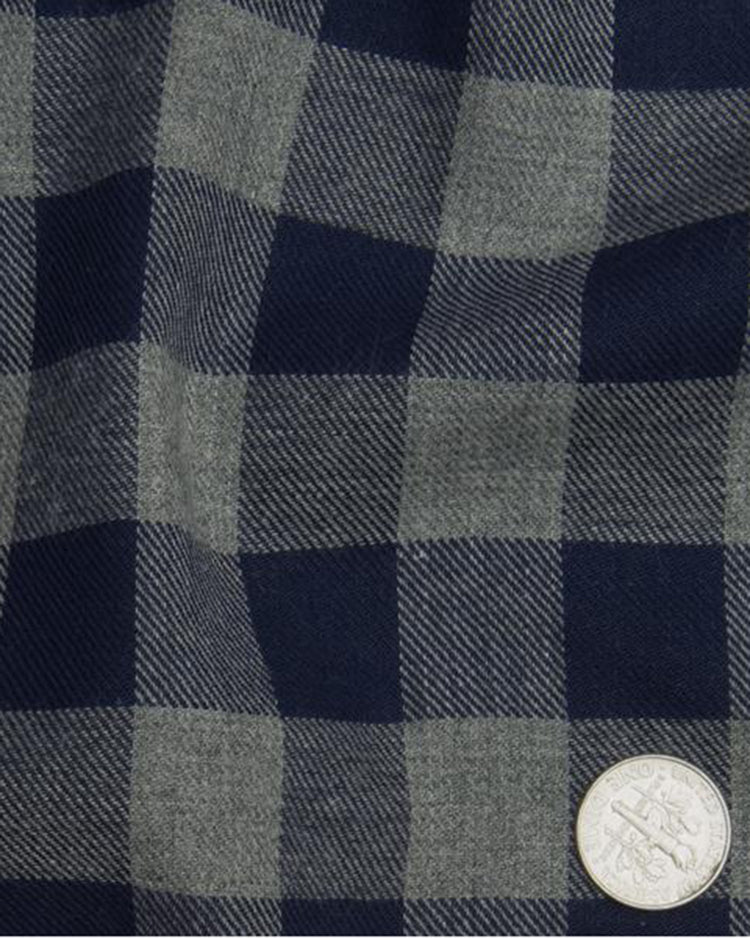 Navy Shepherd Check On Grey Flannel Work Shirt – Luxire Custom Clothing
