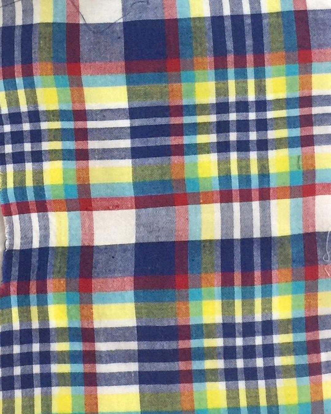 Hand Woven Bleeding Madras: Blue Yellow Plaid – Luxire Custom Clothing