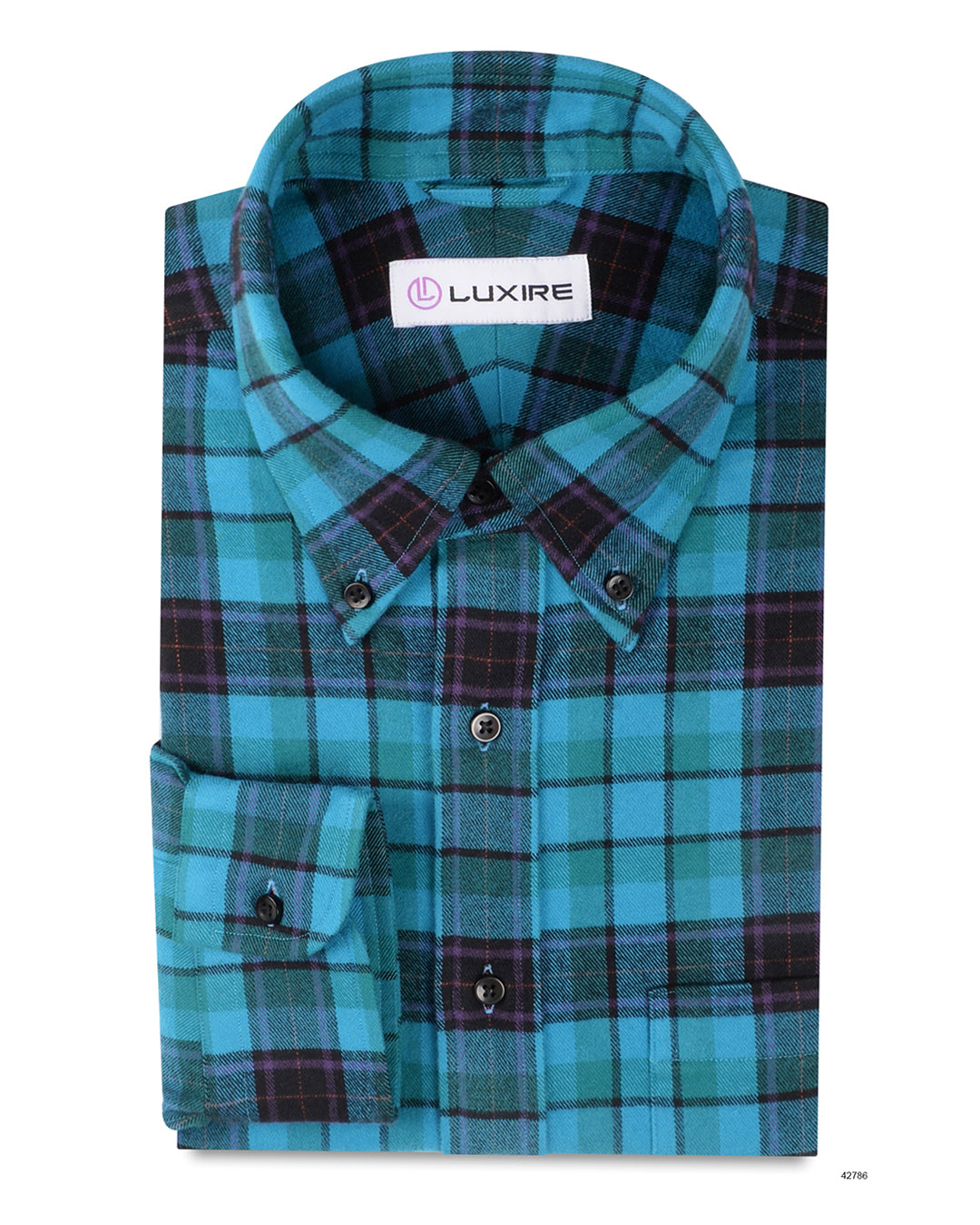 Turquoise Black Purple Tartan Plaid on Forest Green – Luxire Custom ...