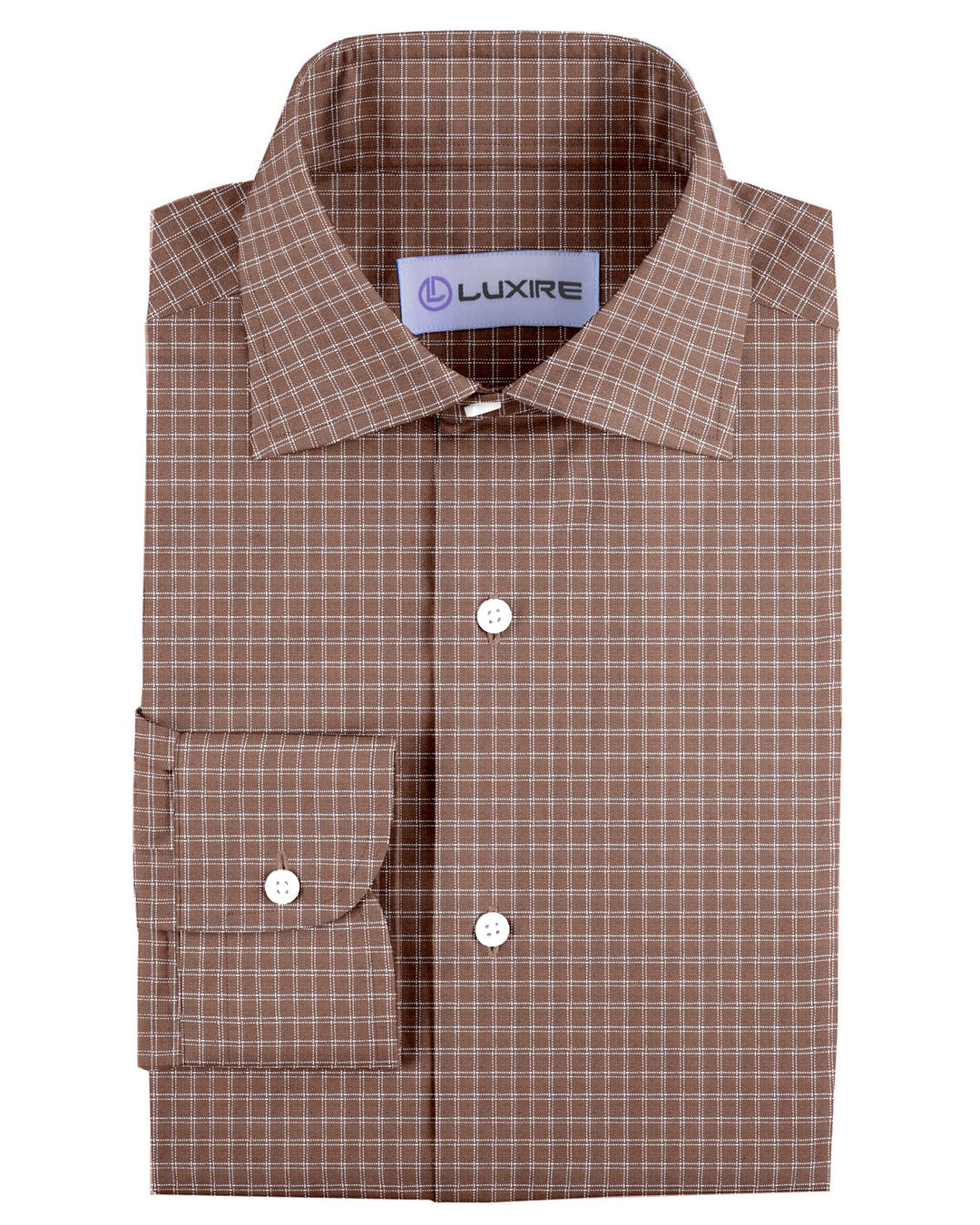 White Graph Checks On Brown – Luxire Custom Clothing