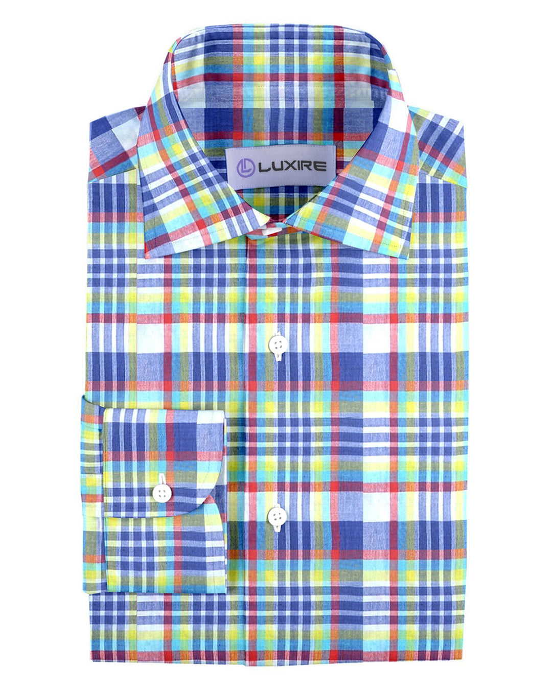 Hand Woven Bleeding Madras: Blue Yellow Plaid – Luxire Custom Clothing